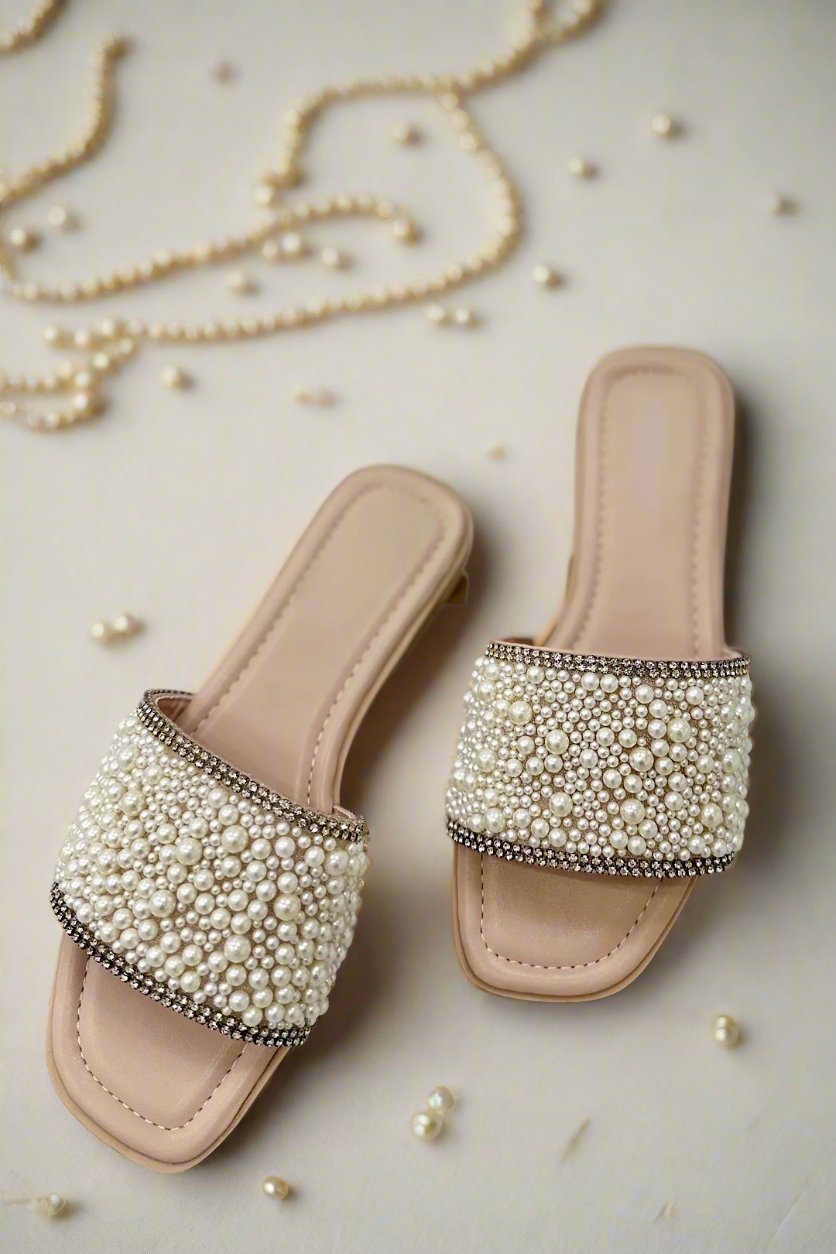 Pearls Slide On Sandals – Hips Apparel